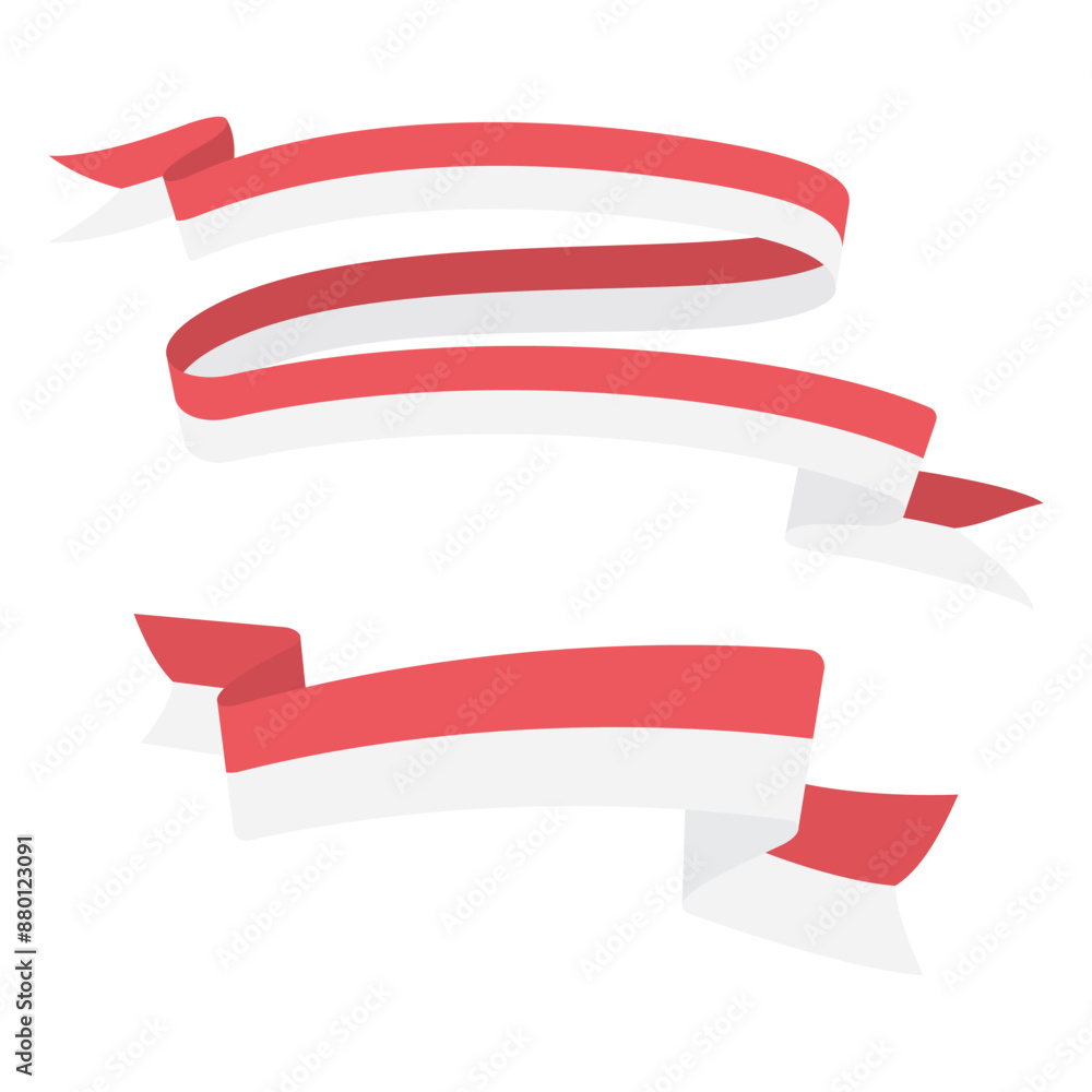 Indonesian Flag Red White Ribbon HUT Kemerdekaan Merdeka Indonesia 17 ...