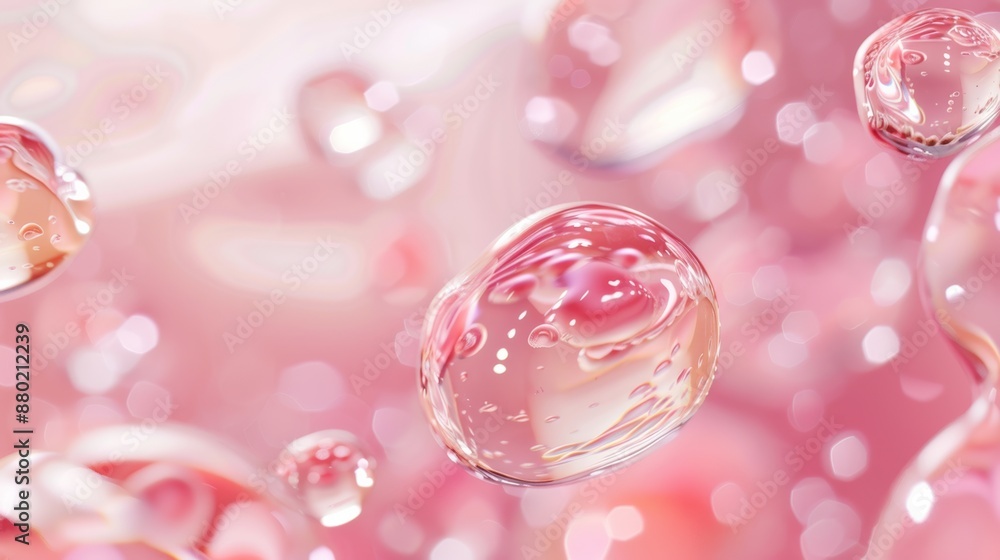 Picture of collagen skin. Serum and vitamins drip onto cells. Serum ...