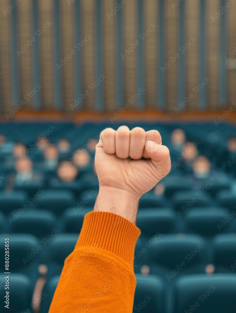 Students engaged in a school assembly with copy space, covering all ...