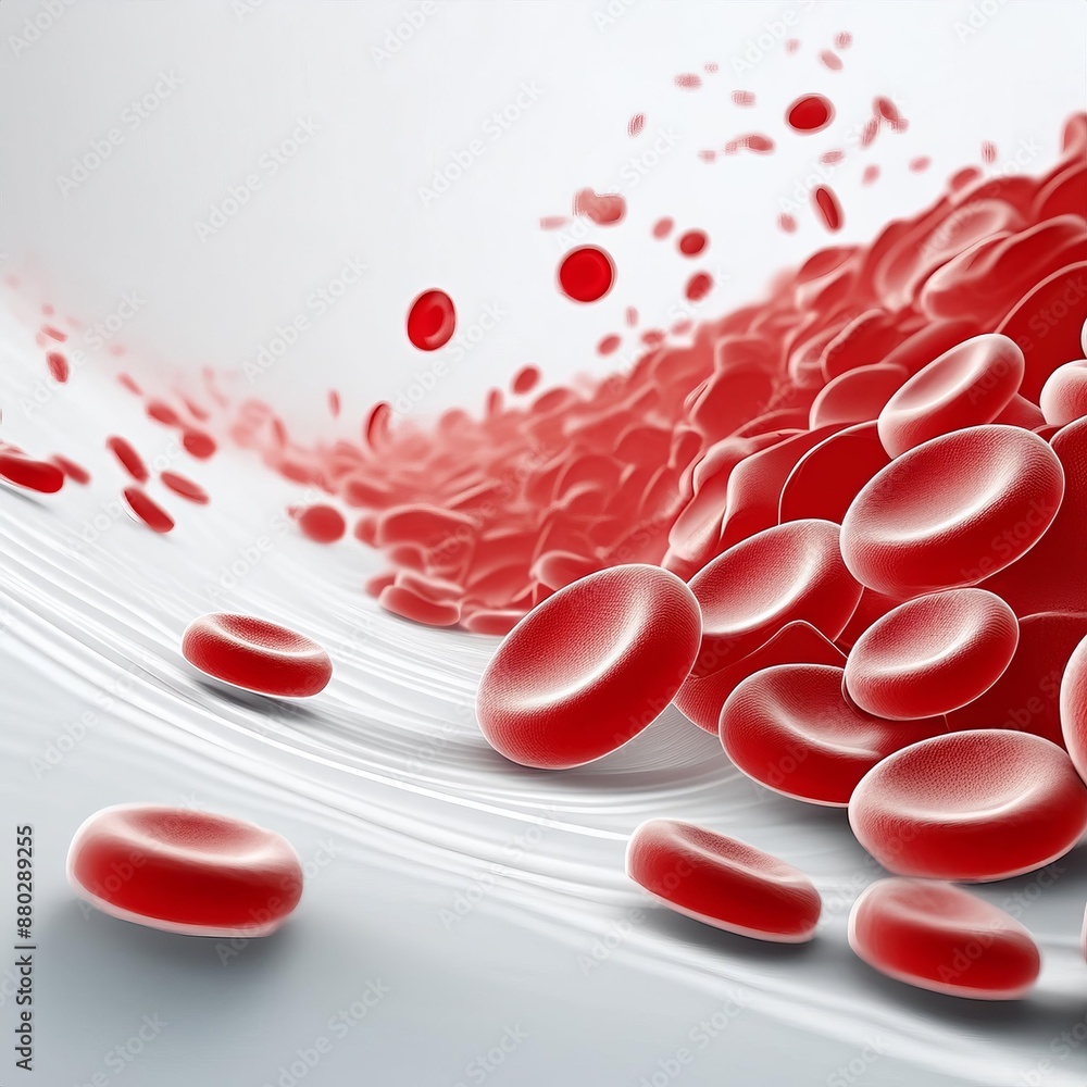 Microscopic Enlargement of Blood Cells - Blood Cell flowing through ...