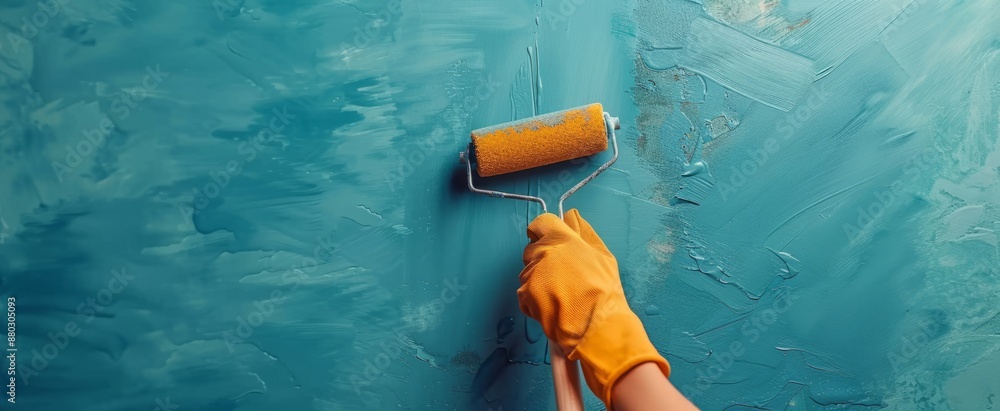 A wall transformed with uneven paint strokes, foregrounding the balance ...