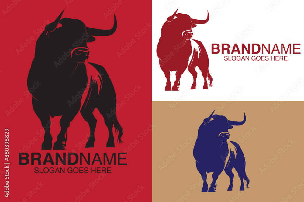 Bull Logo Design, Bull silhouette, symbol of the year in the Chinese ...
