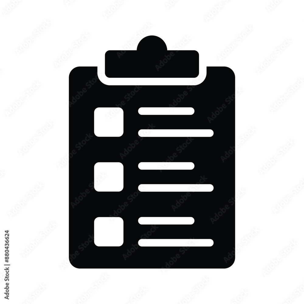 Carefully designed checklist icon represents a list of tasks or items ...