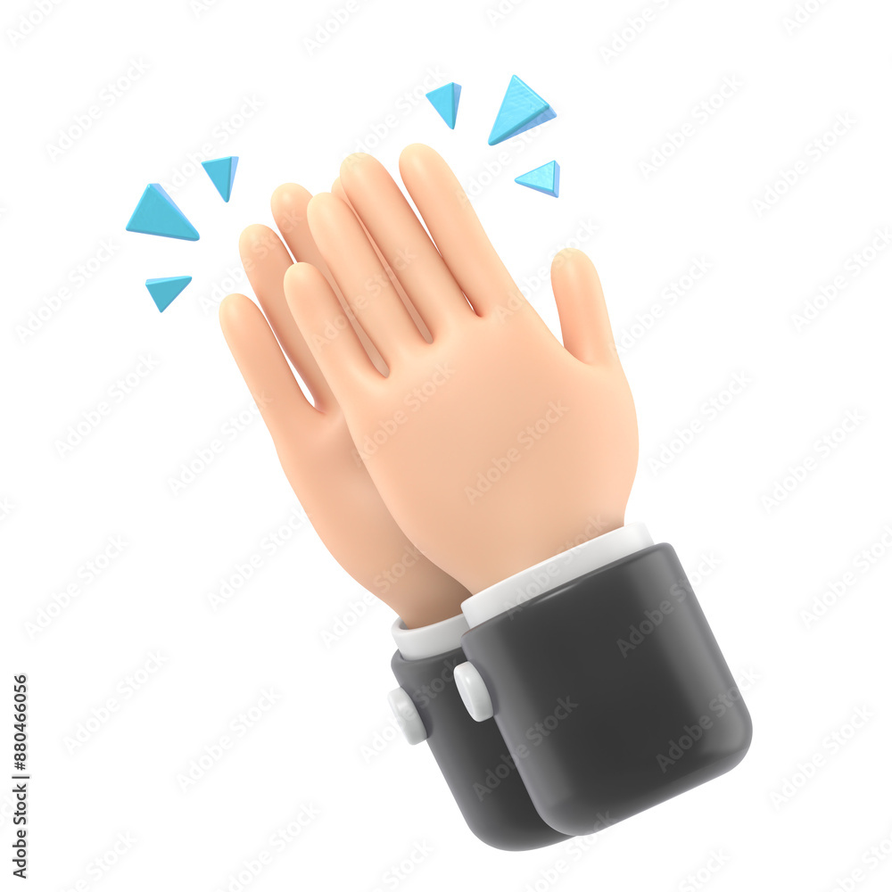 Transparent Backgrounds Mock-up. Cartoon character hands clapping or ...