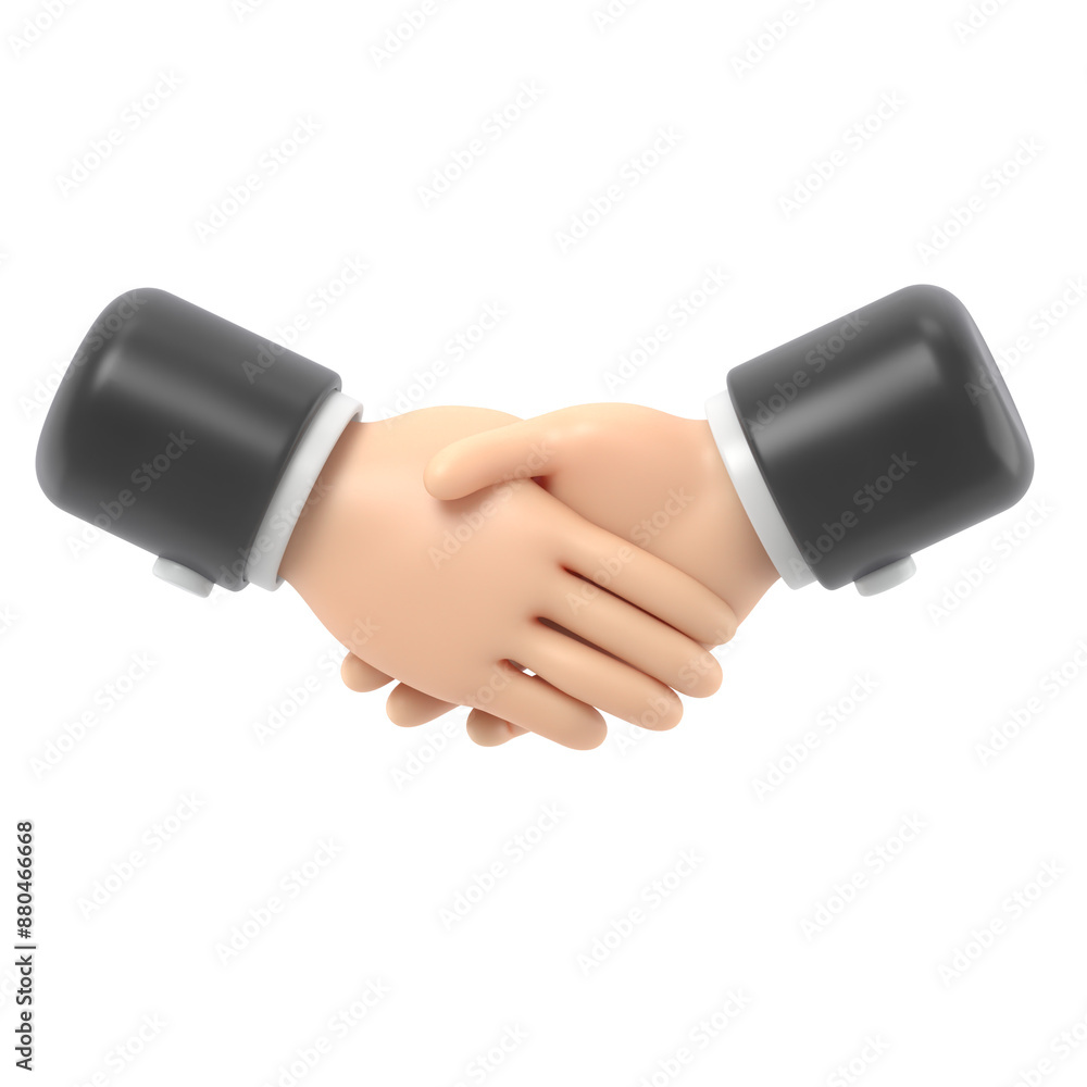 Transparent Backgrounds Mock-up. Deal icon. Cartoon character handshake ...