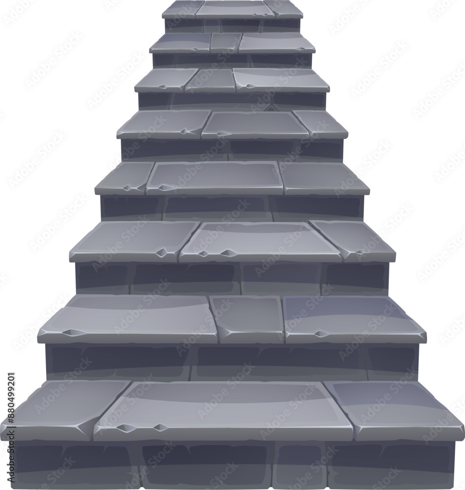 Stone stairs or staircase and stairway with steps, cartoon vector ...