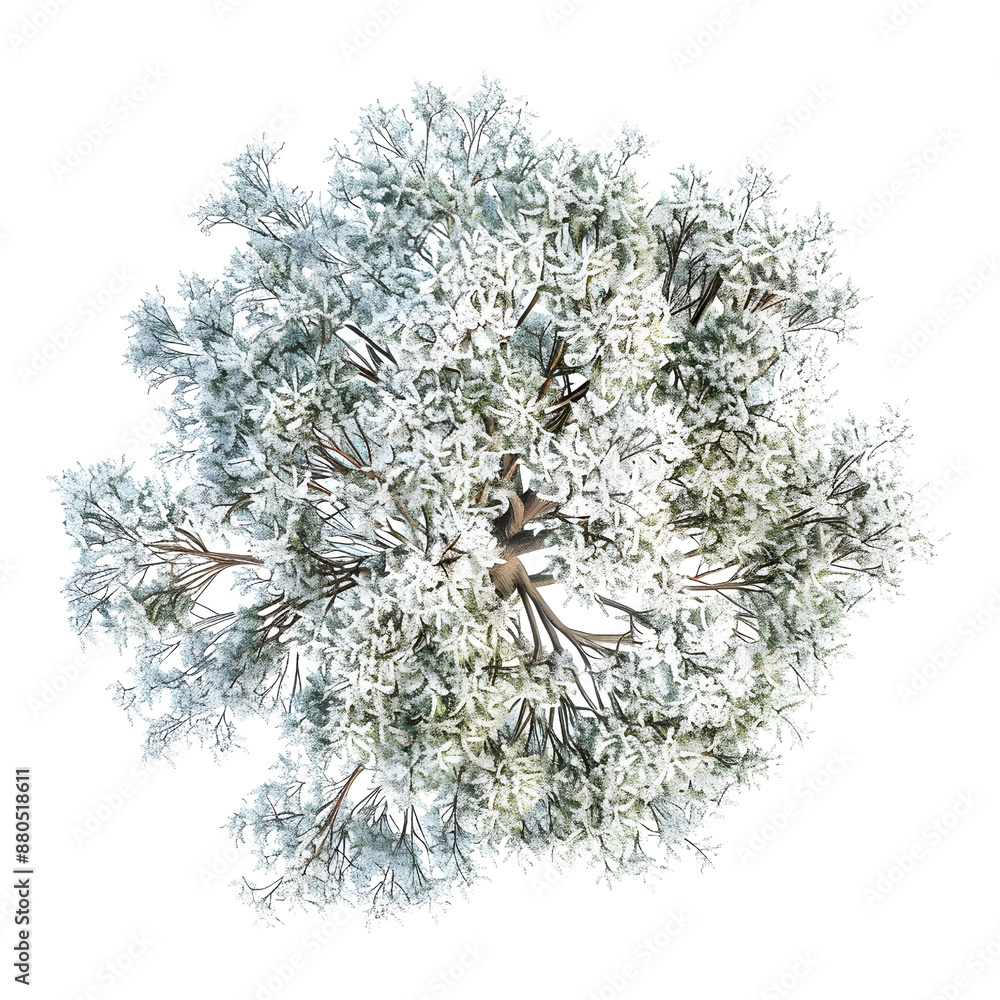 Tree top view, watercolor style vector serviceberry tree, PNG clipart ...