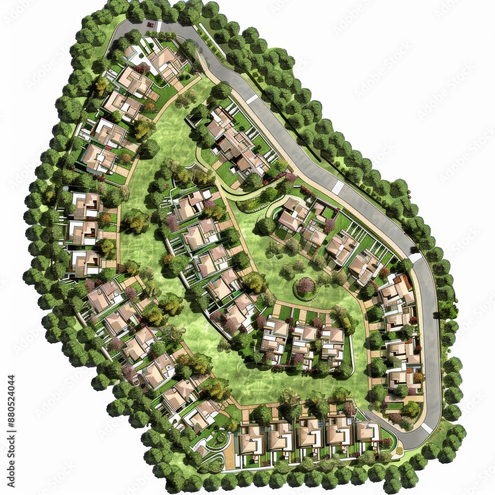Master plan view, top view layout, 2D layout, survey for plot of land ...