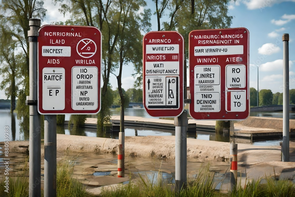 Panneaux code de la navigation en eaux intérieures Signalisation de ...