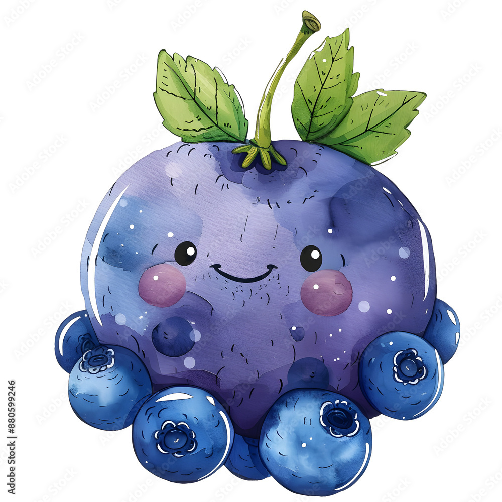 watercolor style blueberries vector PNG, cute poster, vector element ...