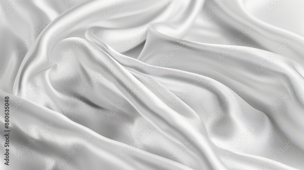 Silky smooth white fabric with a faint gray satin texture. The ...