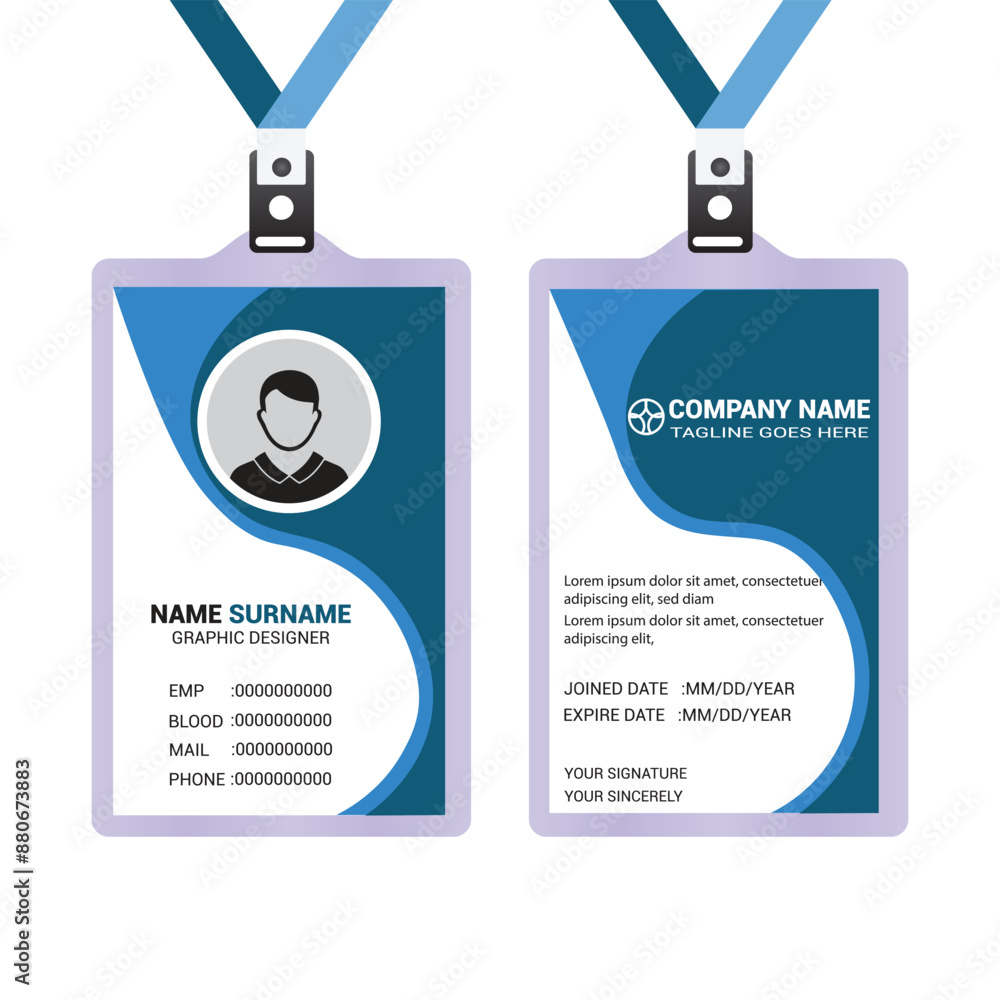 professional corporate id card template, clean id card design with ...