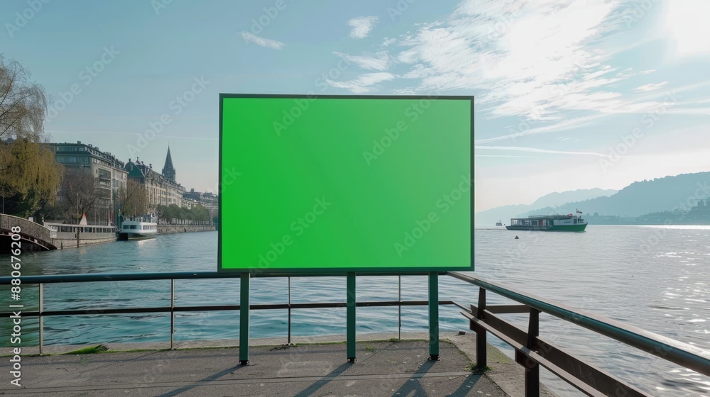 Captivating Vertical Green Screen Billboard Mock-up Along Scenic ...