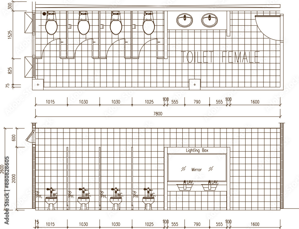 Vector silhouette illustration sketch, detailed drawing of public ...