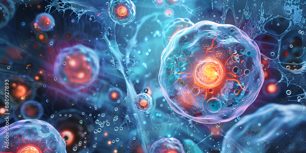 Intricate Network of Cellular Organelles Highlighted with Nuclei and ... Intricate Network of Cellular Organelles Highlighted with Nuclei and ...