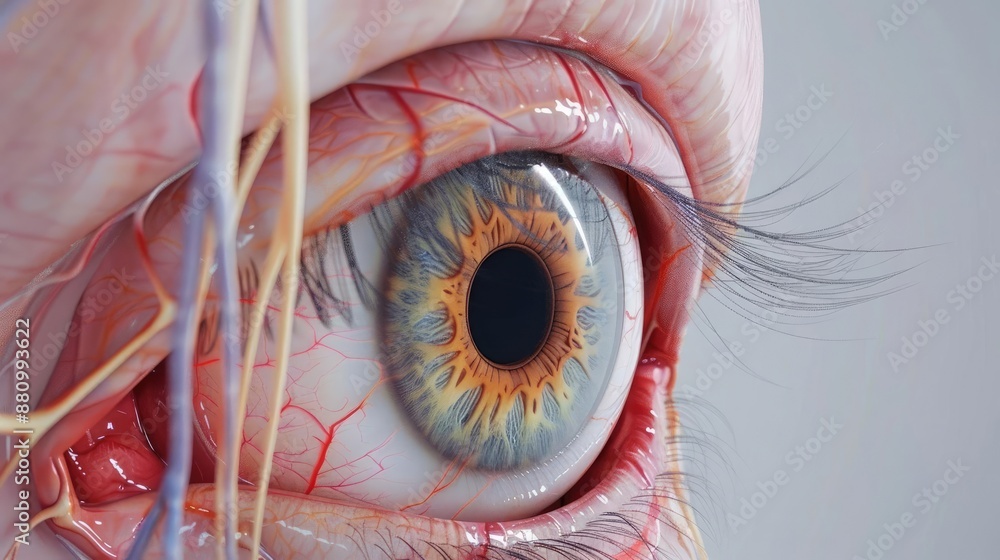 Realistic 3D model of the human eye with anatomical details, Human Body ...
