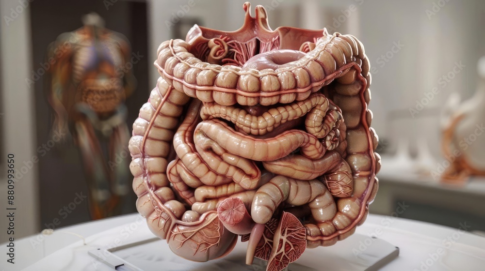 Realistic 3D model of the human intestines with detailed anatomy, Human ...