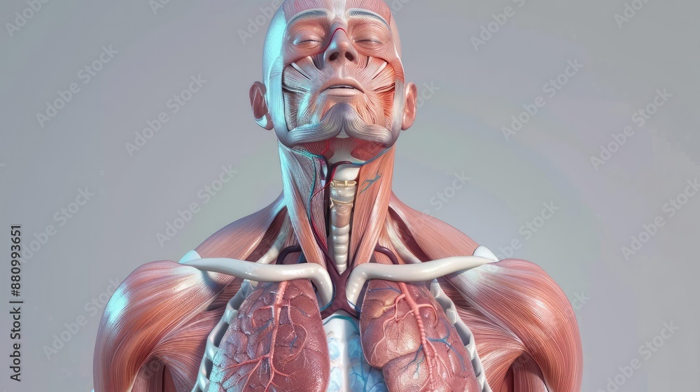 Realistic 3D model of the human respiratory system, Human Body Anatomy ...