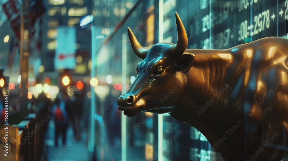 financial stock bull trade market. successfull economical business ...