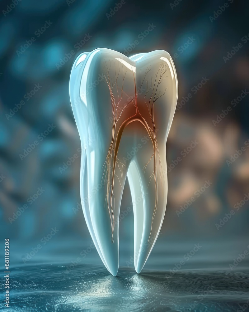 Illustration Stock Dental development: tooth structure, nerve, a ...