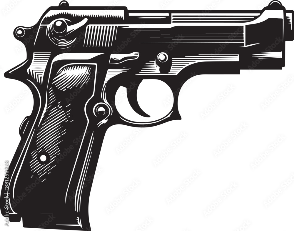 gun and bullets, gun, pistol, weapon, isolated, handgun, revolver ...