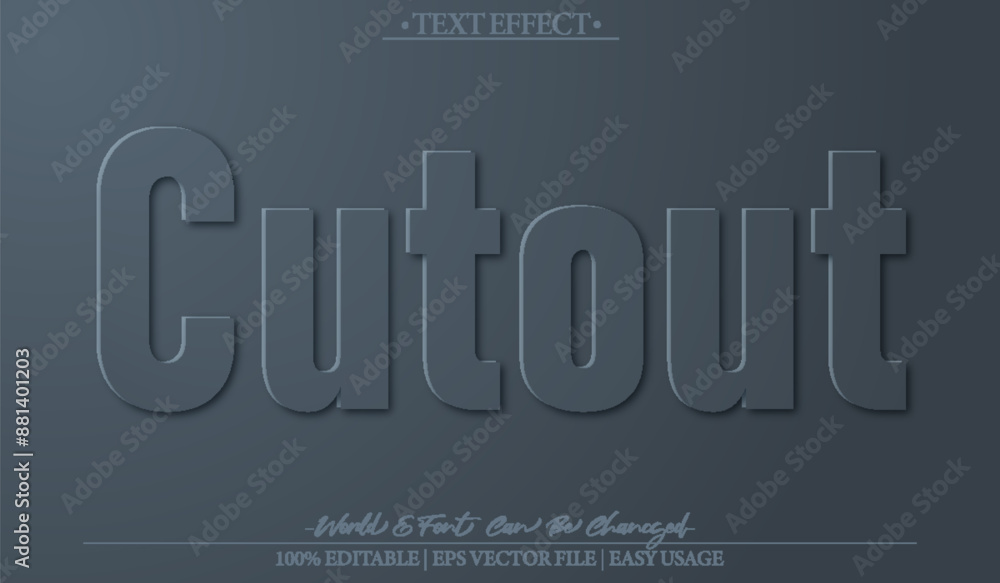 Cutout Vector Text Effect Editable Alphabet Paper Papercut Papercraft ...
