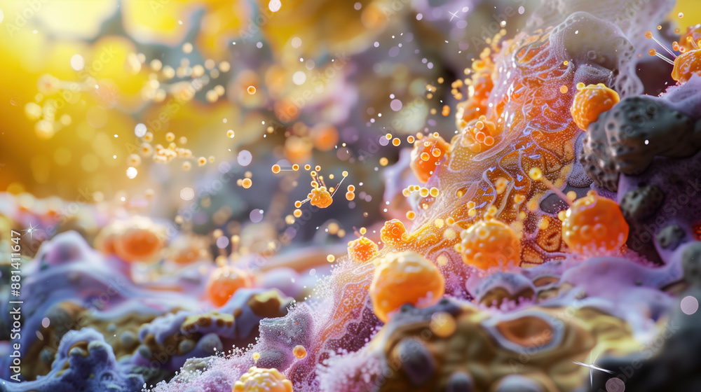 Acne Breakout Microscopic View, P. acnes Bacteria and Inflamed Skin ...