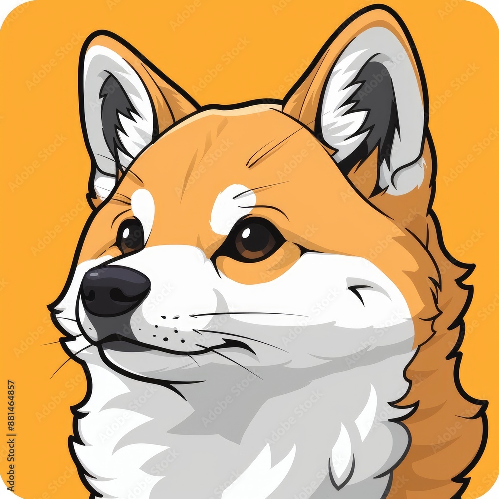 cute dingo logo, simple flat, design with brown fur, savannah shape ...