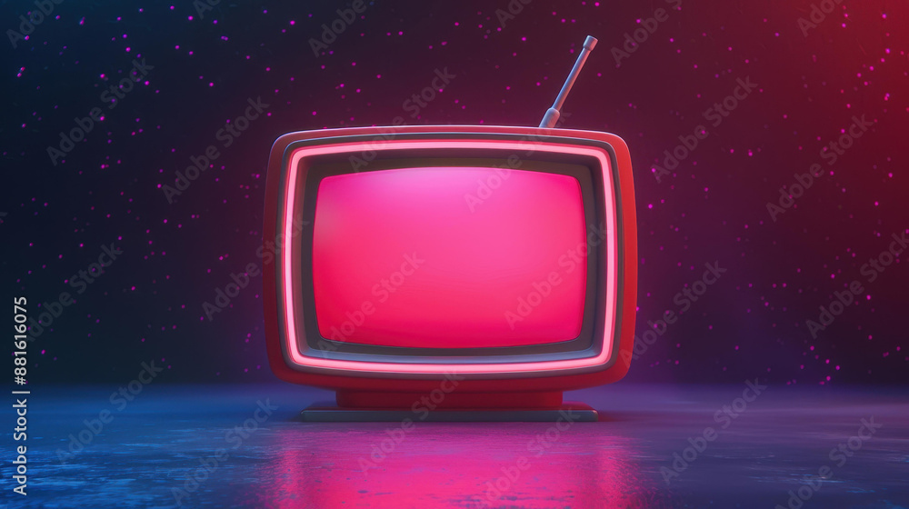 Realistic flickering vintage TV signal with static noise background for ...