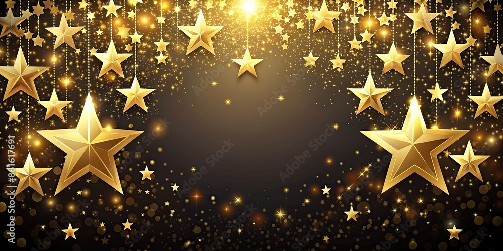 Gold star festival with a background, gold, star, festival, celebration ...