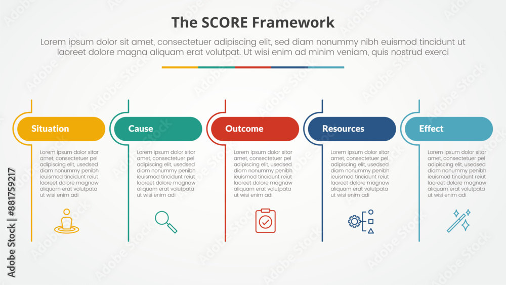 score model infographic concept for slide presentation with table round ...