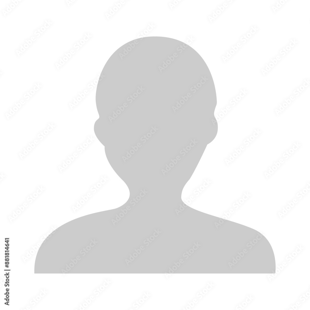 Vector flat illustration in grayscale. Avatar, user profile, person ...