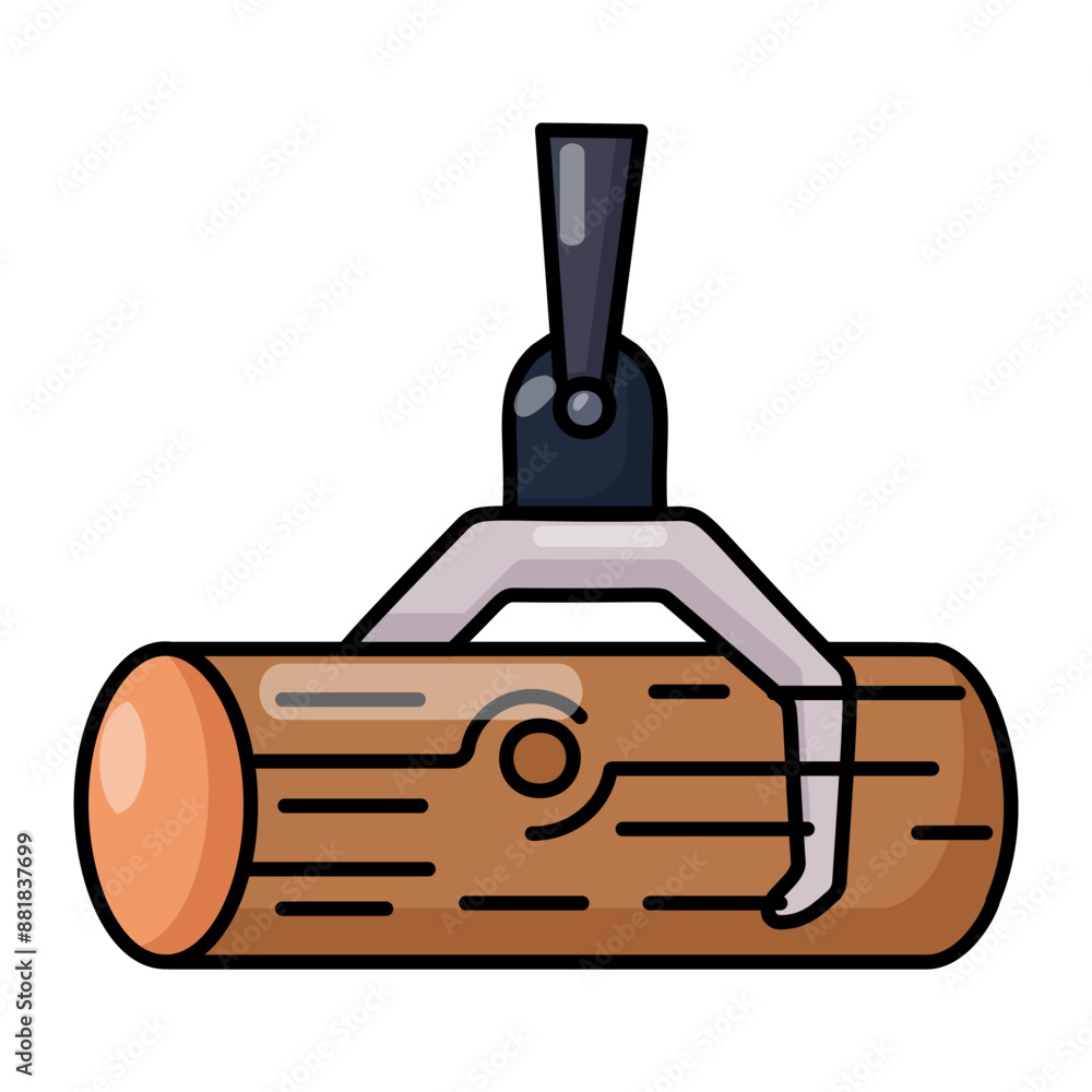 Vector de Stock Claw Log Grapple Hook concept, Log Lifting Tongs ...