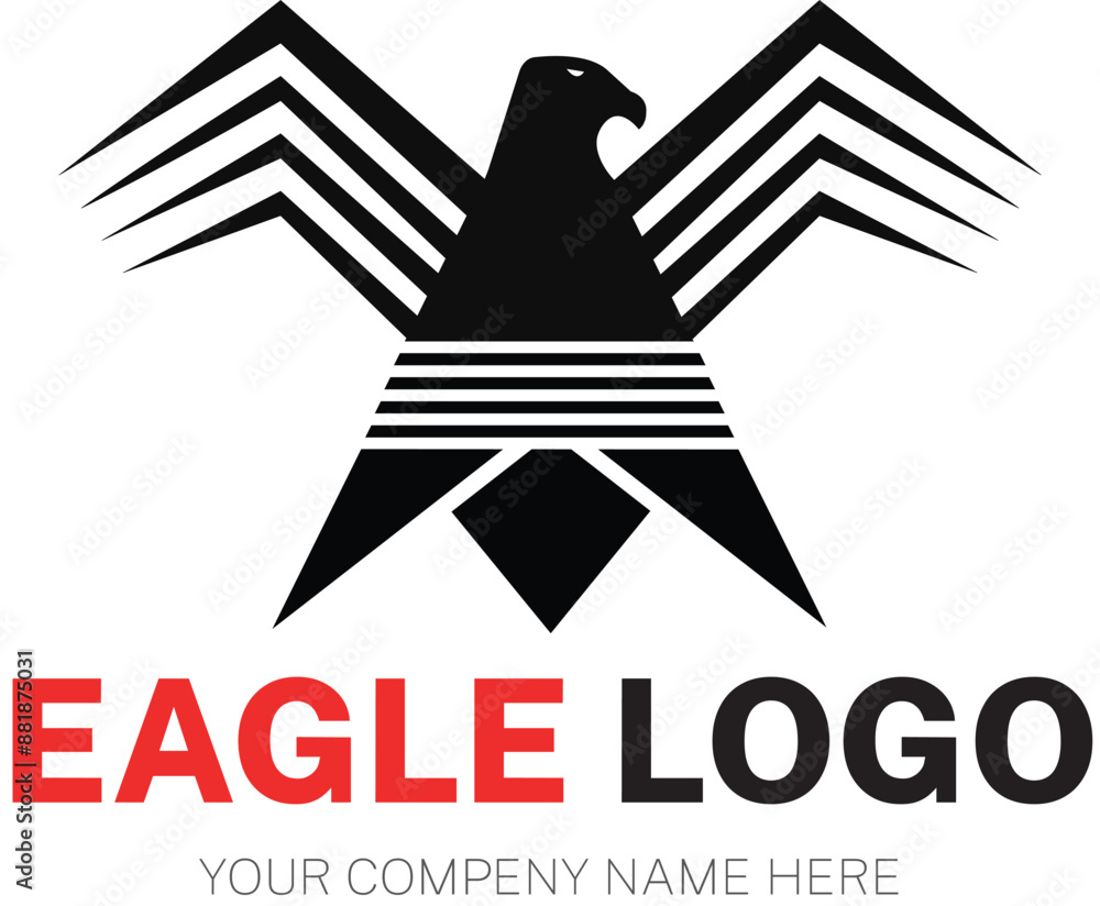 Stylish eagle logo design. Vector illustration. Stylized bird logotype ...