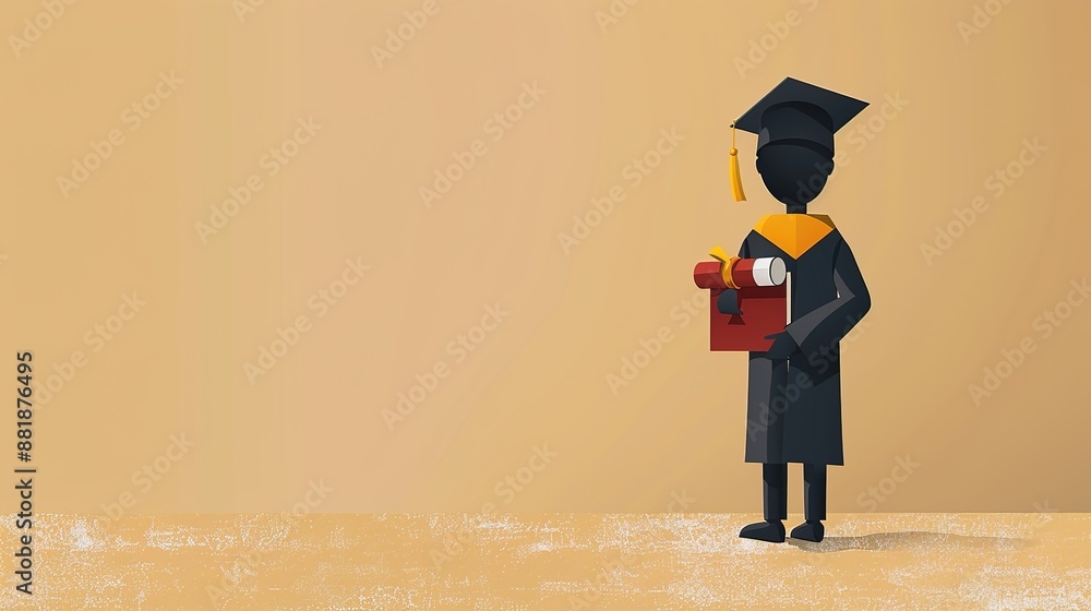 Stick man holding a diploma - graduation ceremony concept - Stick ...