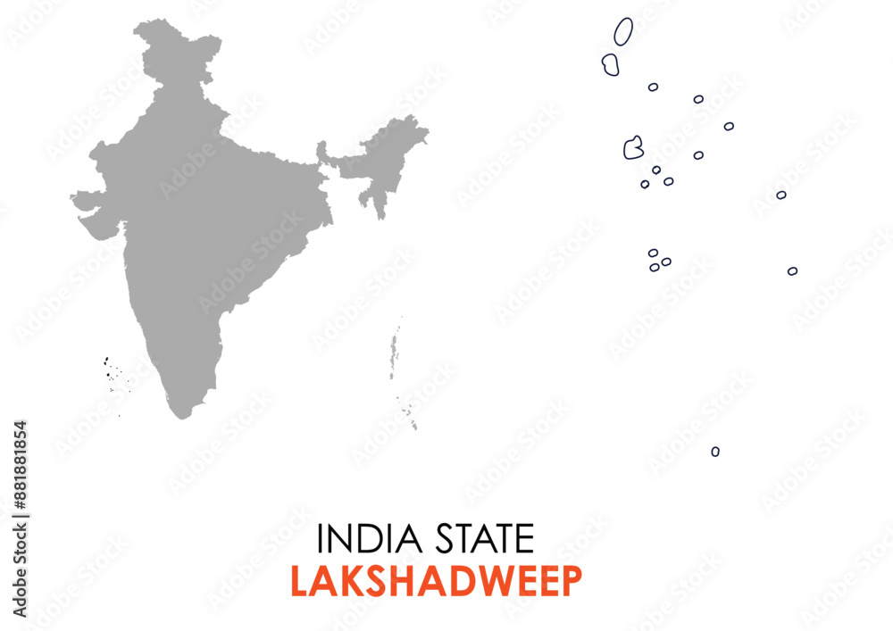 Lakshadweep map of Indian state. Lakshadweep map vector illustration ...
