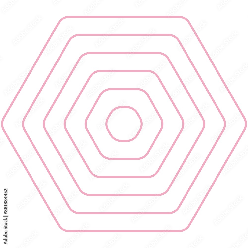 Memphis Hexagon. Geometric shapes set with rounded corners, triangle ...