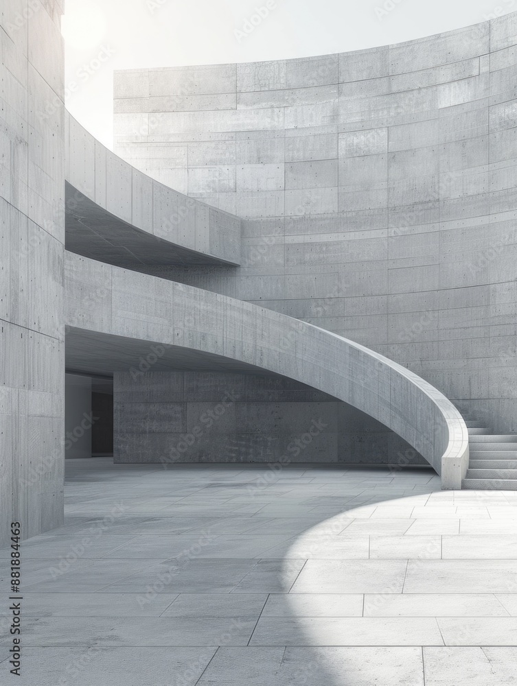 A modern building with a distinctive spiral staircase, perfect for use ...