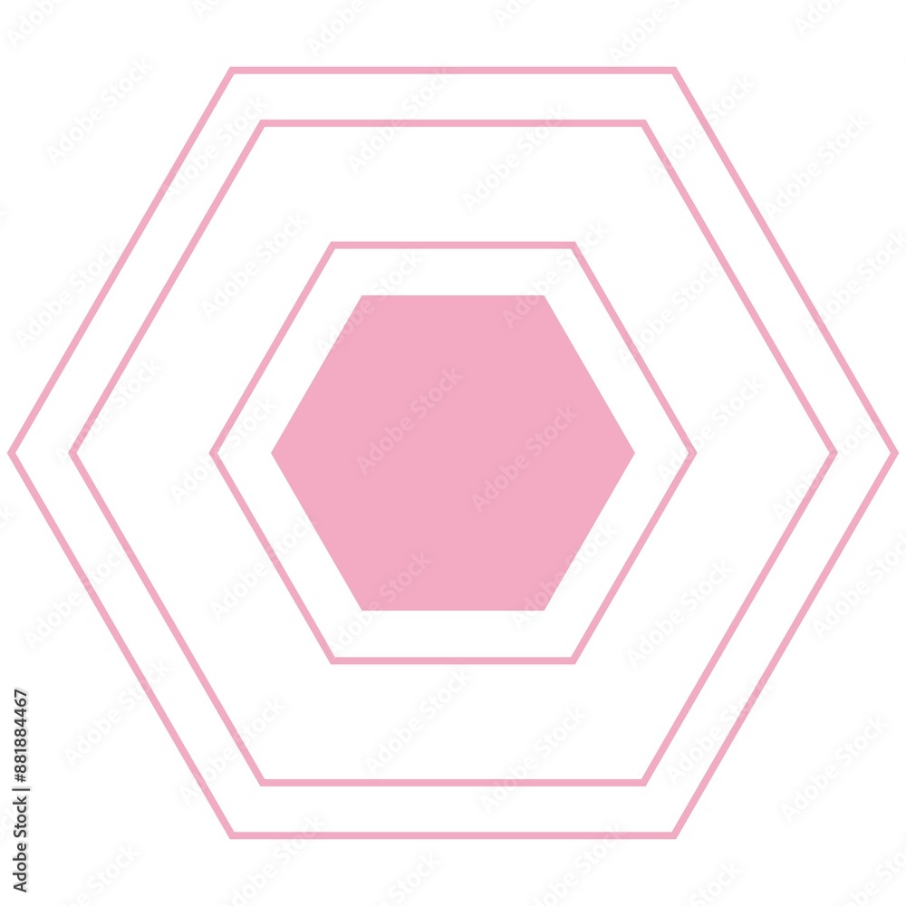 Memphis Hexagon. Geometric shapes set with rounded corners, triangle ...