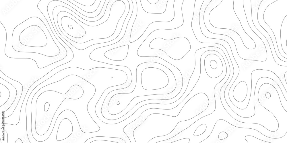 Lines Topographic contour lines vector map seamless pattern. White ...