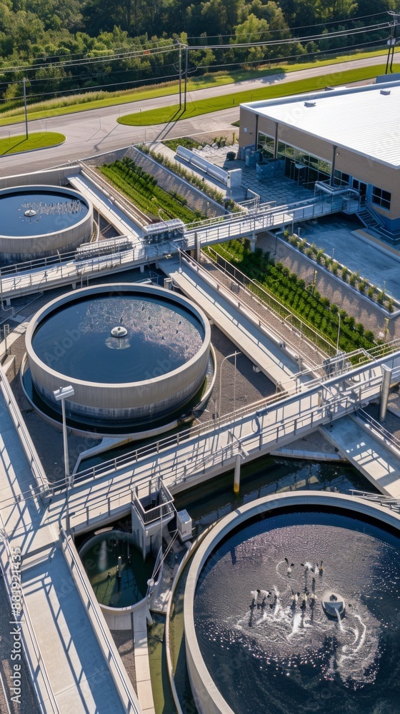 Foto de Stock Advanced Wastewater Treatment Facility and Filtration ...
