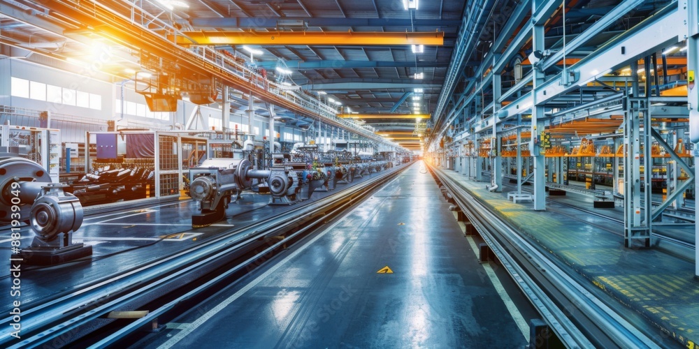 Modern Eco-Factory with Green Manufacturing Practices, Highlighting ...