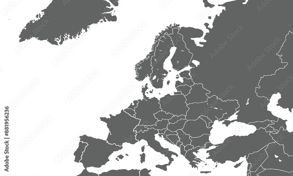 Political Map of Europe isolated on white background. for website ...