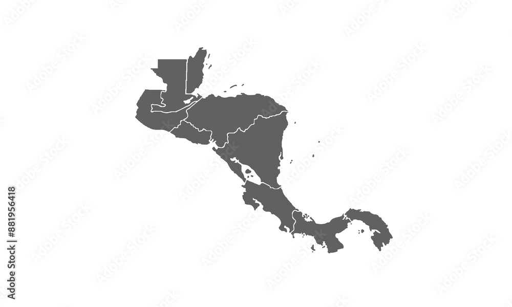 central america map isolated on white background. for website layouts ...
