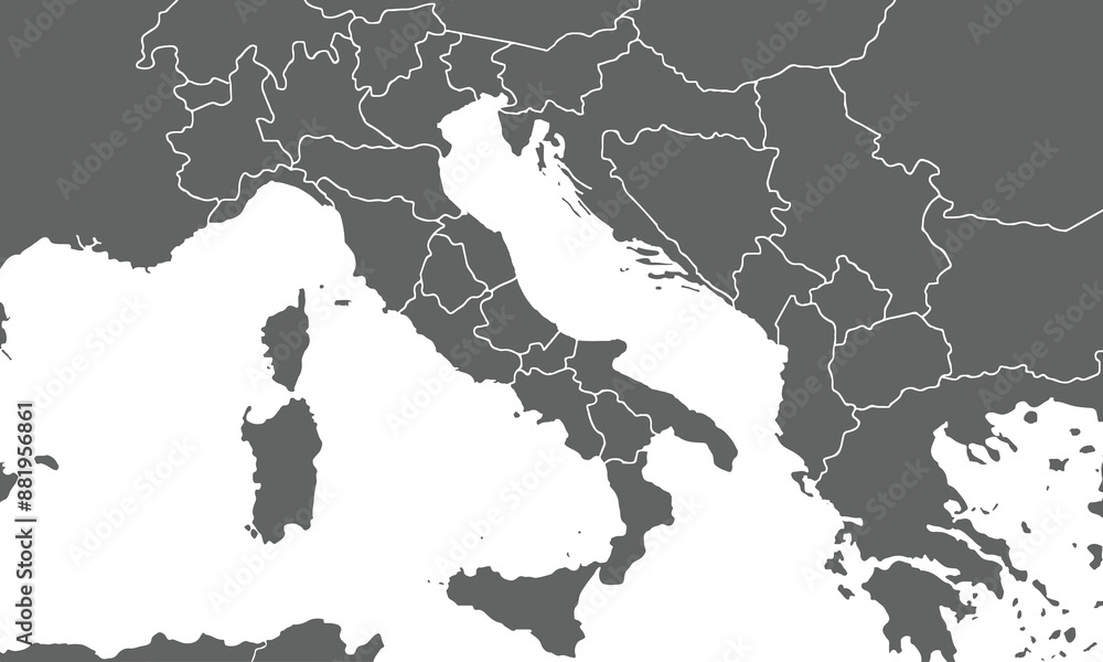 Adobe Illustrator ArPolitical Map of italy isolated on white background ...