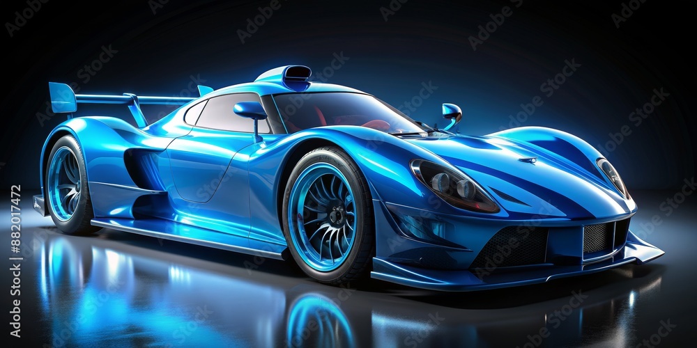 Blue Supercar A 3D Rendered Design of a Sleek and Powerful Sports Car ...