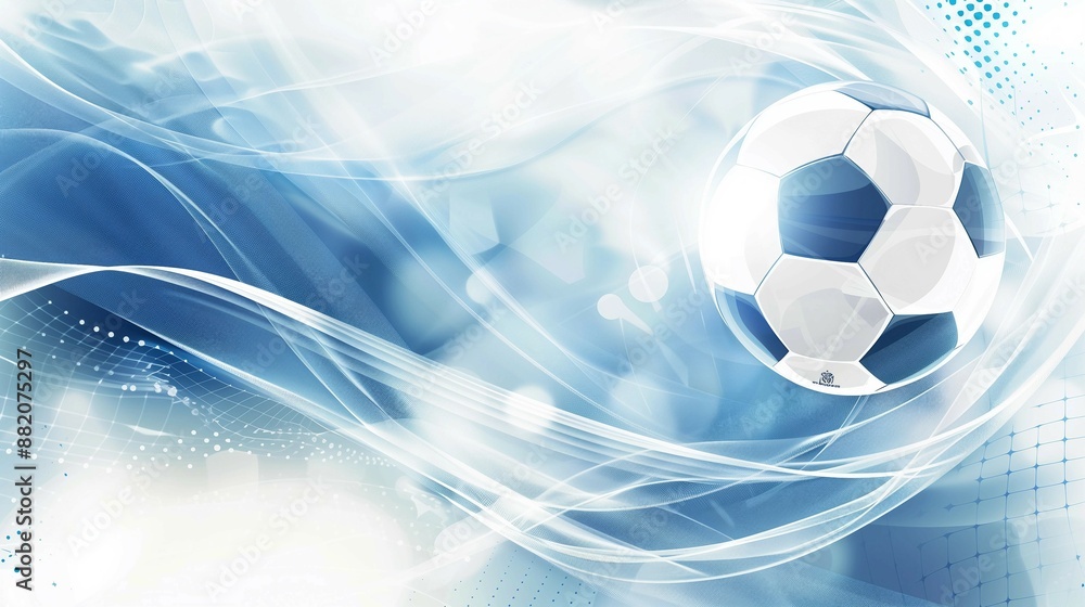 Illustration of football play,white and blue color palette, digital ...