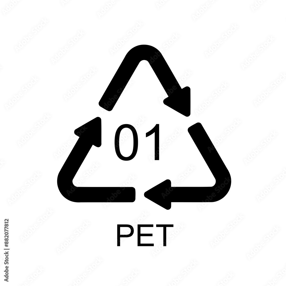 Recycling icon for plastic type PET. Waste recycling material symbol ...