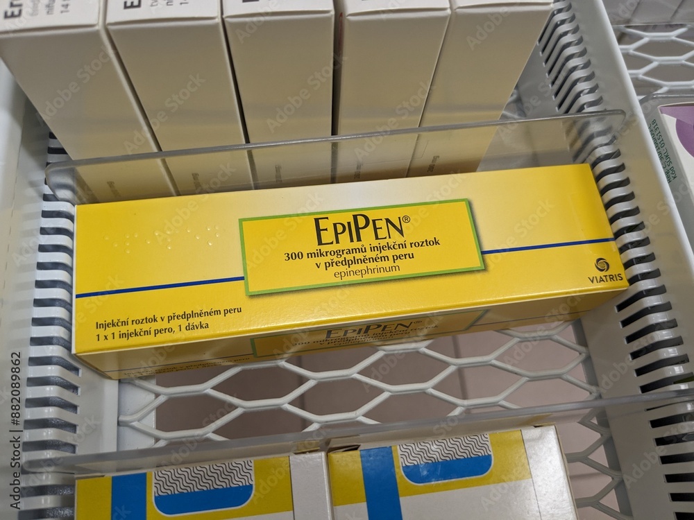 Prague, Czech Republic - July 10 2024: EPIPEN box of medication with ...