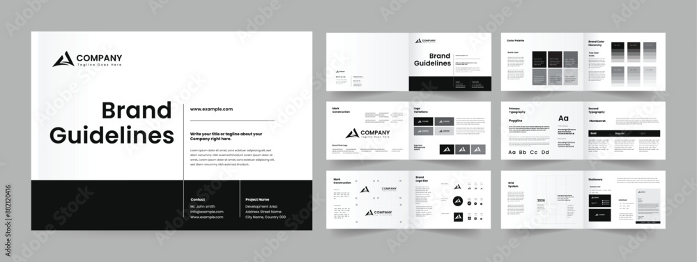 minimalist brand guideline template layout design creative brand ...